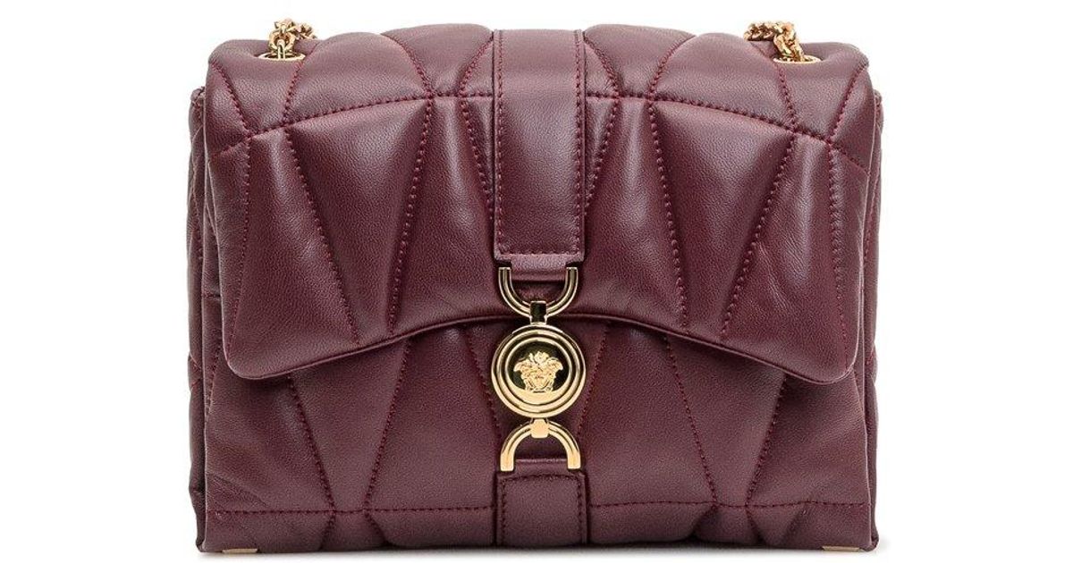 Versace Kleio Quilted Shoulder Bag in Purple | Lyst