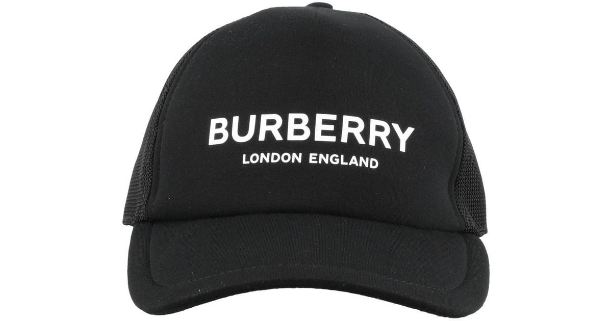 Burberry Logo-print Leather And Mesh Snapback Cap in Black | Lyst Canada