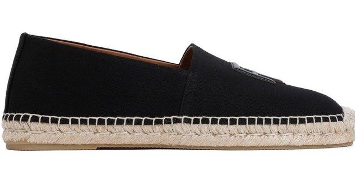 Ralph Lauren Purple Label Logo Patch Slip-on Espadrilles in Black for ...