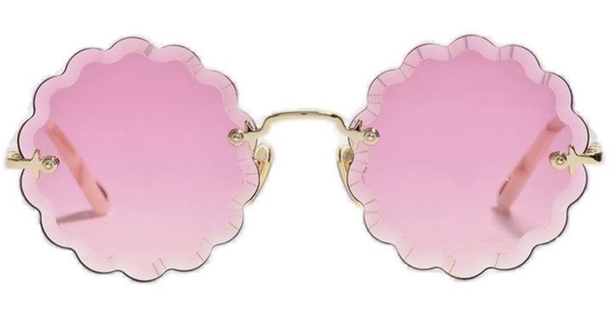Chloé Flower Frame Sunglasses in Pink | Lyst
