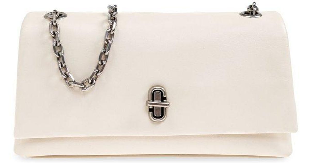 Marc Jacobs The Dual Logo Embossed Chained Wallet in Natural | Lyst