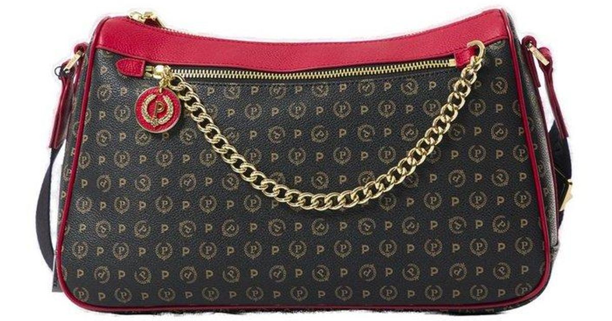 Pollini Heritage Logo Classic Shoulder Bag in Gray | Lyst