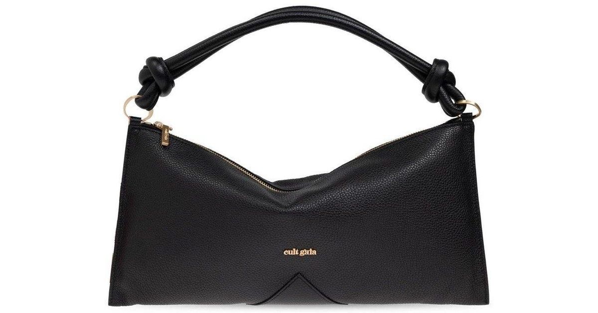 Cult Gaia Hera Logo Lettering Mini Shoulder Bag in Black | Lyst