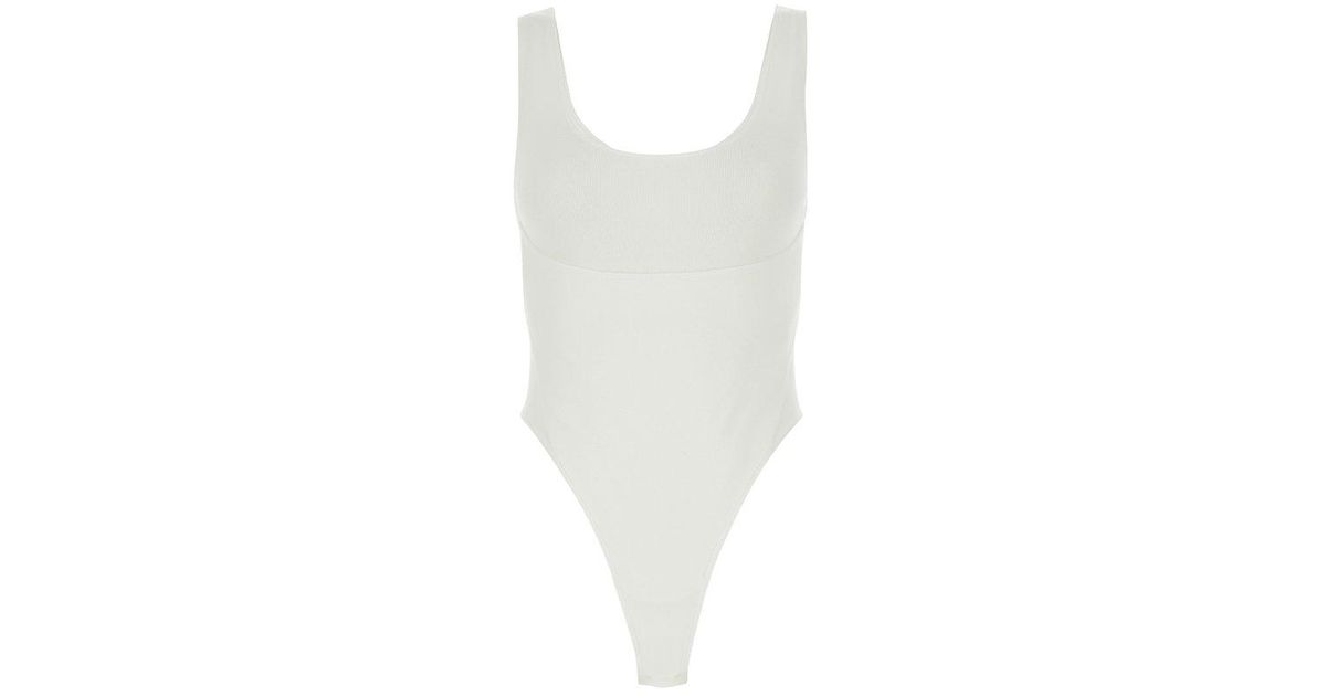 Alaïa Open Back Ribbed Body in White | Lyst