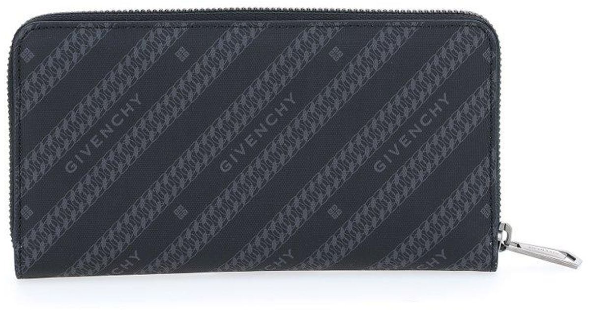 Givenchy Chain Logo Zip-around Wallet in Blue for Men | Lyst