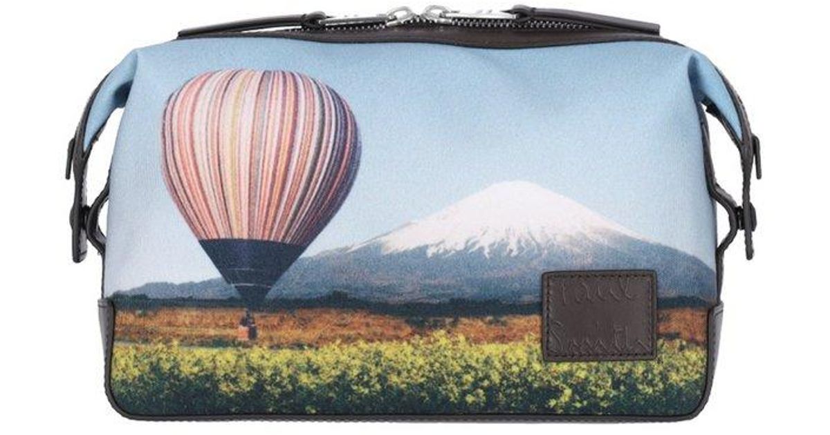 Paul Smith Signature Stripe Balloon Mount Fuji Print Wash Bag in Blue ...