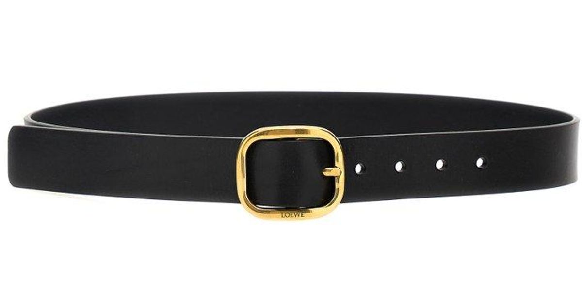 Loewe Logo Rounded Belt Belts in Black | Lyst
