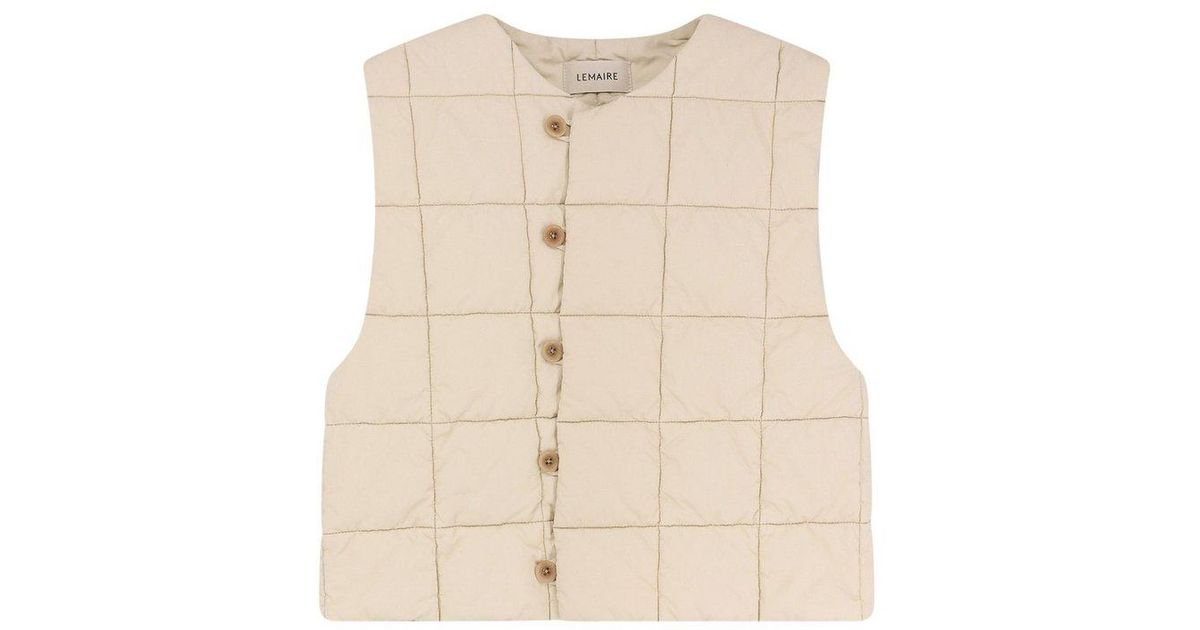 Lemaire Wadded Vest in Natural | Lyst