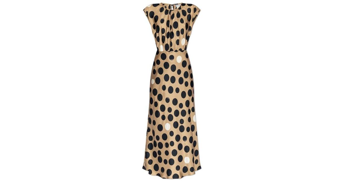 Max Mara Juglas Polka-Dot Dress in White | Lyst