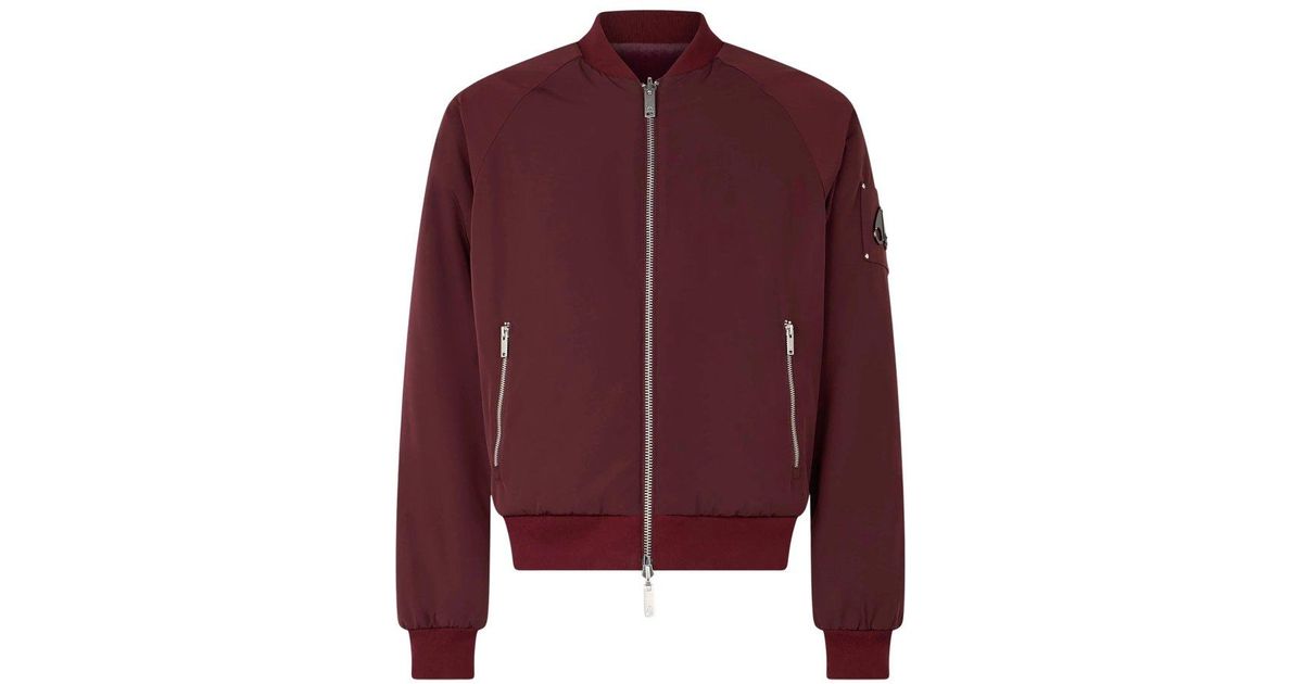 Moose Knuckles Bunny Logo Plaque Bomber Jacket in Red for Men | Lyst UK