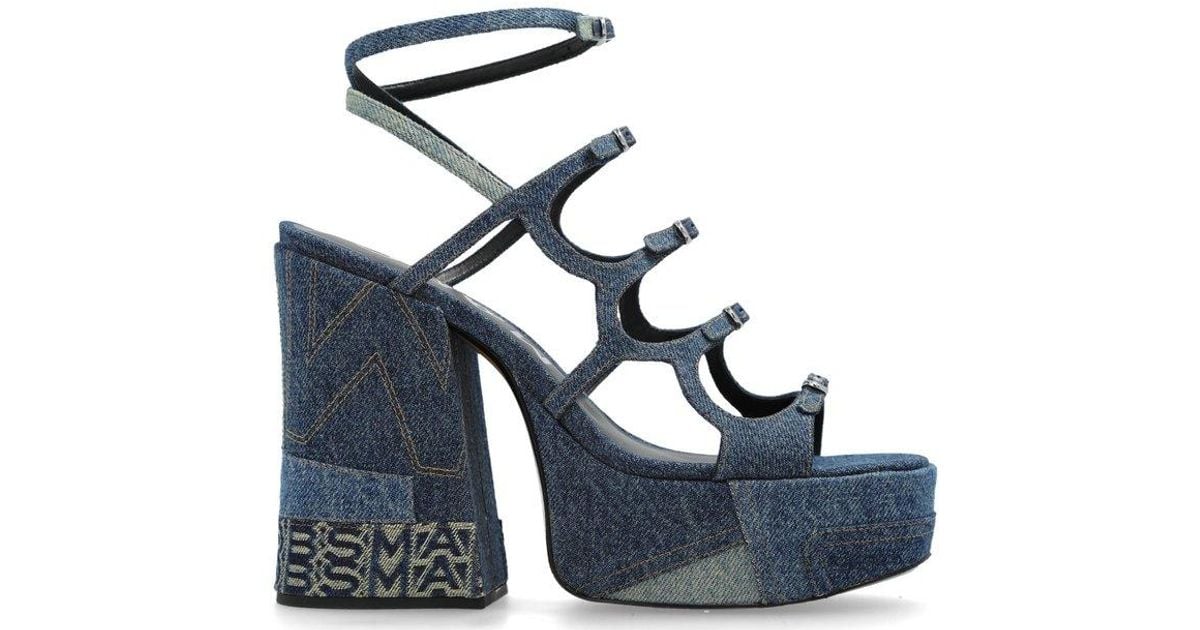 Marc Jacobs The Deconstructed Denim Kiki Platform Sandals in Blue | Lyst