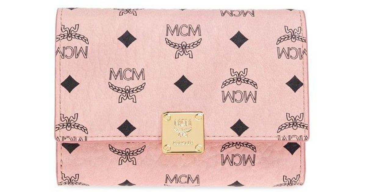 MCM Aren Monogrammed Trifold Wallet in Black | Lyst UK
