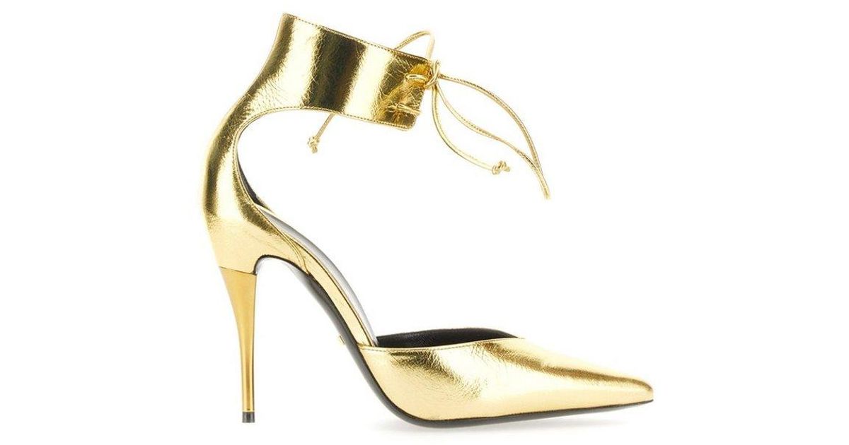 Gucci Metallic Effect High Heeled Pumps | Lyst