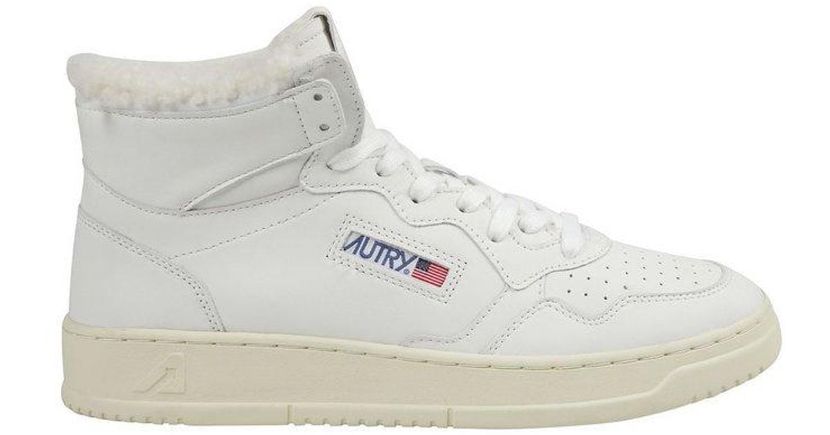 Autry Aumm Logo Patch High-Top Sneakers in White for Men | Lyst