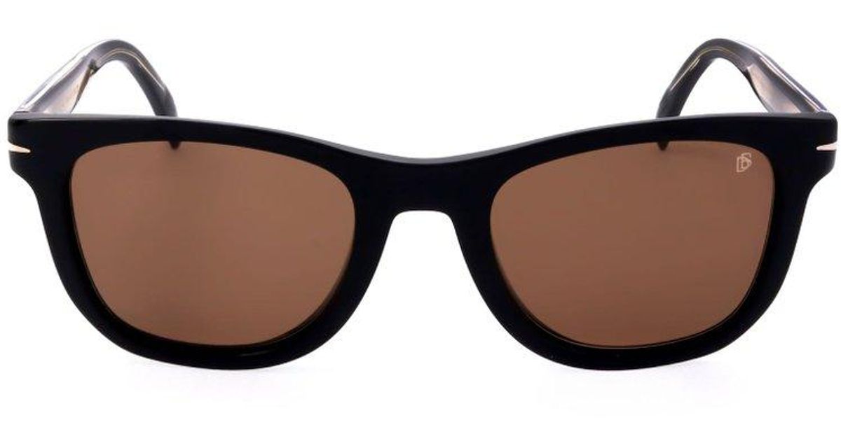 David Beckham Square Frame Full Rim Sunglasses in Black for Men | Lyst UK