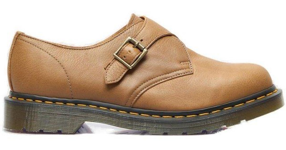 Dr. Martens 1461 Monk Buckle Leather Lace-Up Shoes in Brown for Men | Lyst