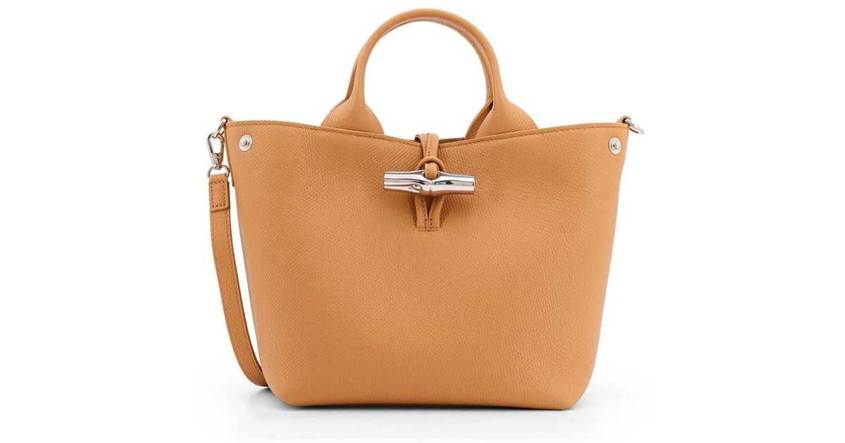 Longchamp Le Roseau Small Tote Bag in Brown | Lyst