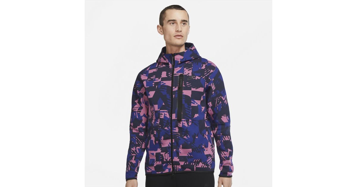 Nike Tech Fleece Full-zip Hoodie in Purple/Black (Purple) for Men | Lyst