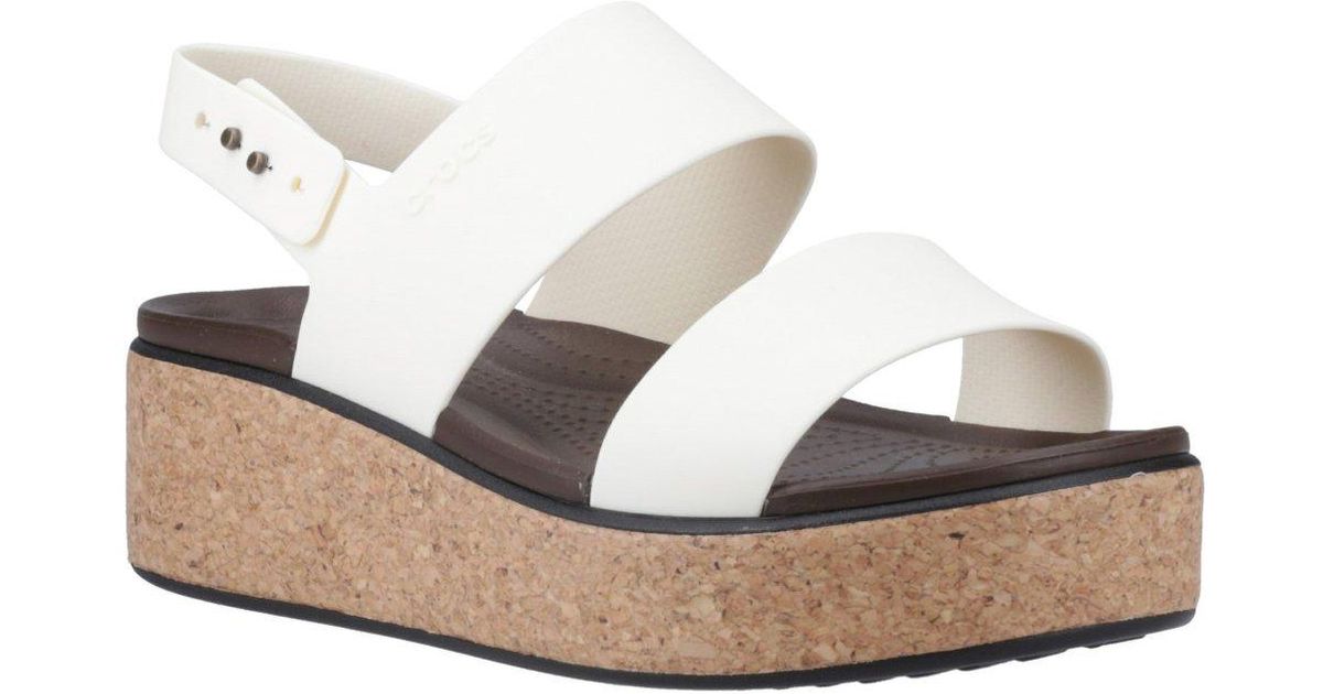 Crocs™ Brooklyn Cork Low Wedge Sandals in White | Lyst Canada
