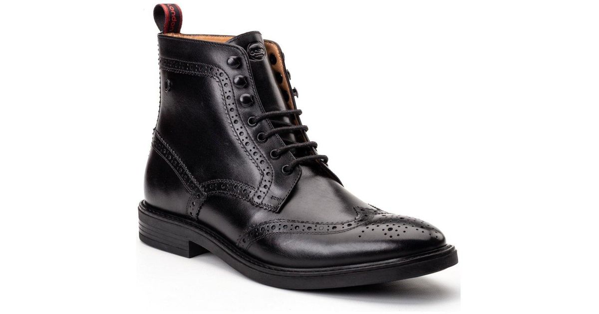 Base London Bristol Brogue Boots in Black for Men | Lyst UK