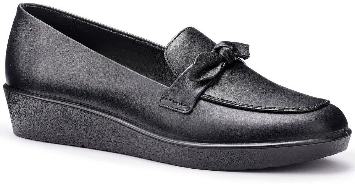 Hotter Amber Low Wedge Loafers in Blue | Lyst UK