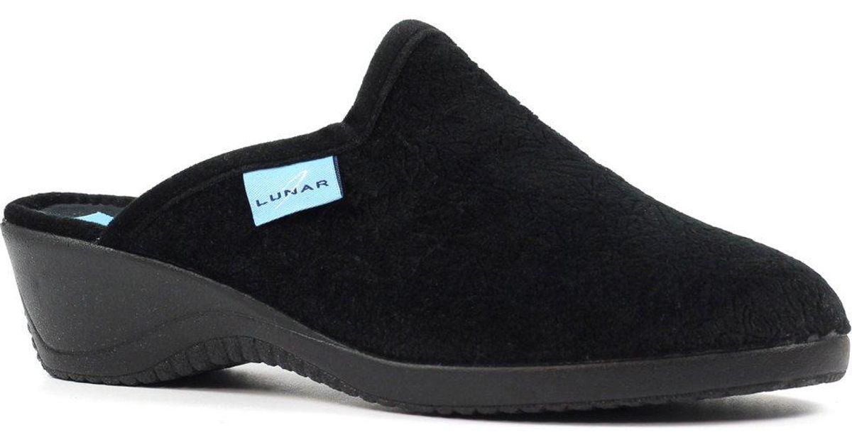 Lunar Audrey Slippers in Black | Lyst UK