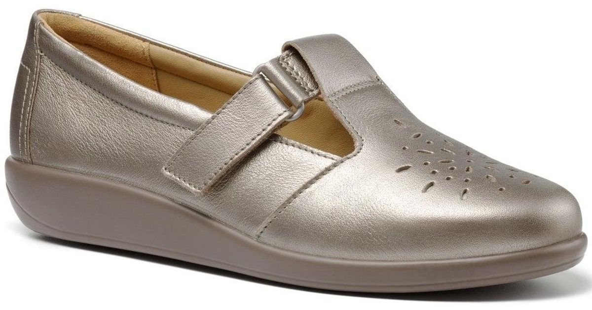 Hotter Sunset Extra Wide T-Bar Shoes in Grey | Lyst UK