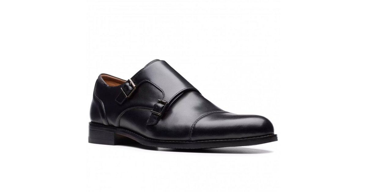 Clarks Craftarlo Monk Formal Shoes in Black for Men | Lyst UK