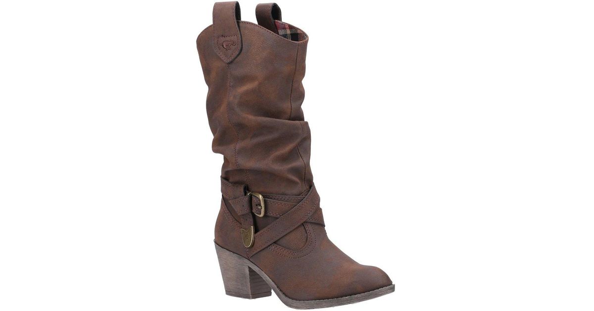 Rocket Dog Sidestep Mid Calf Western Boot in Brown | Lyst UK