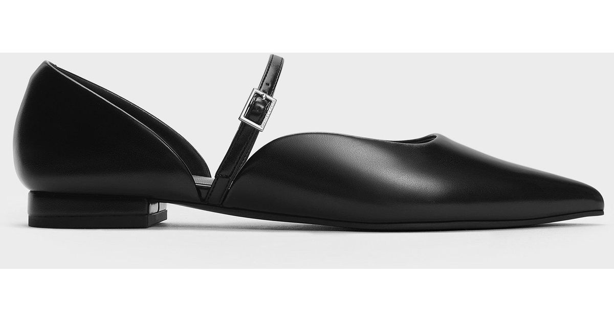 Charles & Keith Pointed-Toe D'Orsay Mary Janes in Black | Lyst UK