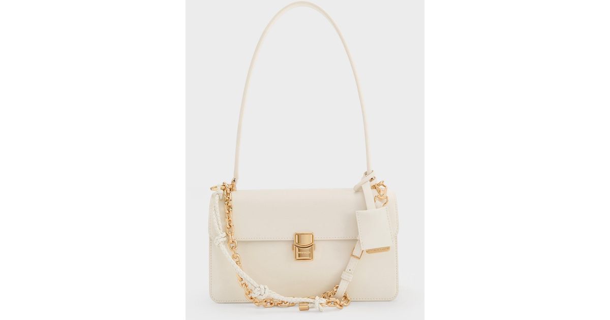 Charles & Keith Acelynn Rope-Chain Shoulder Bag in White | Lyst UK