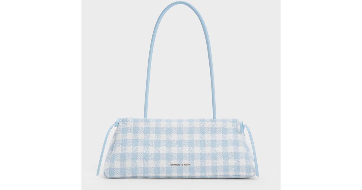 Charles & Keith Hazel Gingham Bow Shoulder Bag in Blue | Lyst UK