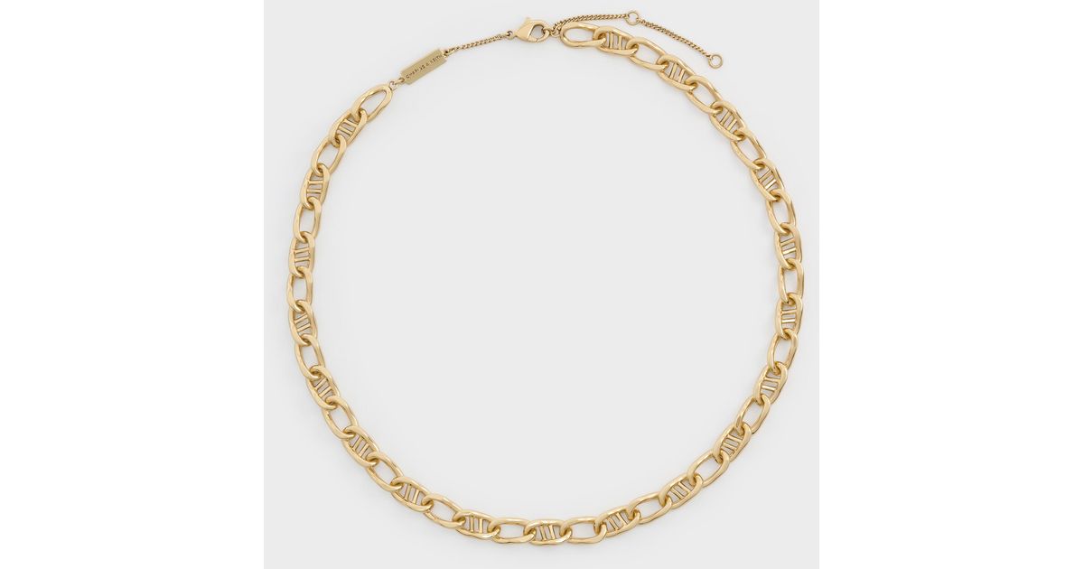 Charles & Keith Nyra Mixed-link Chain Necklace in Natural | Lyst UK