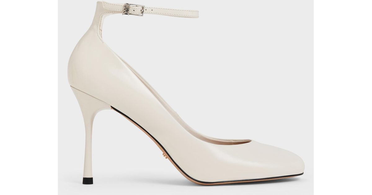 Charles & Keith Aretha Patent Leather Ankle-strap Stiletto-heel Pumps ...