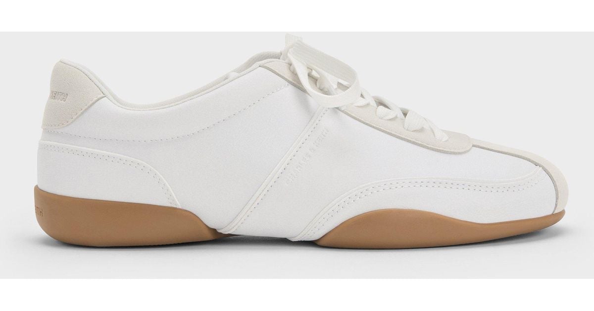 Charles & Keith Louise Two-Tone Sneakers in White | Lyst UK