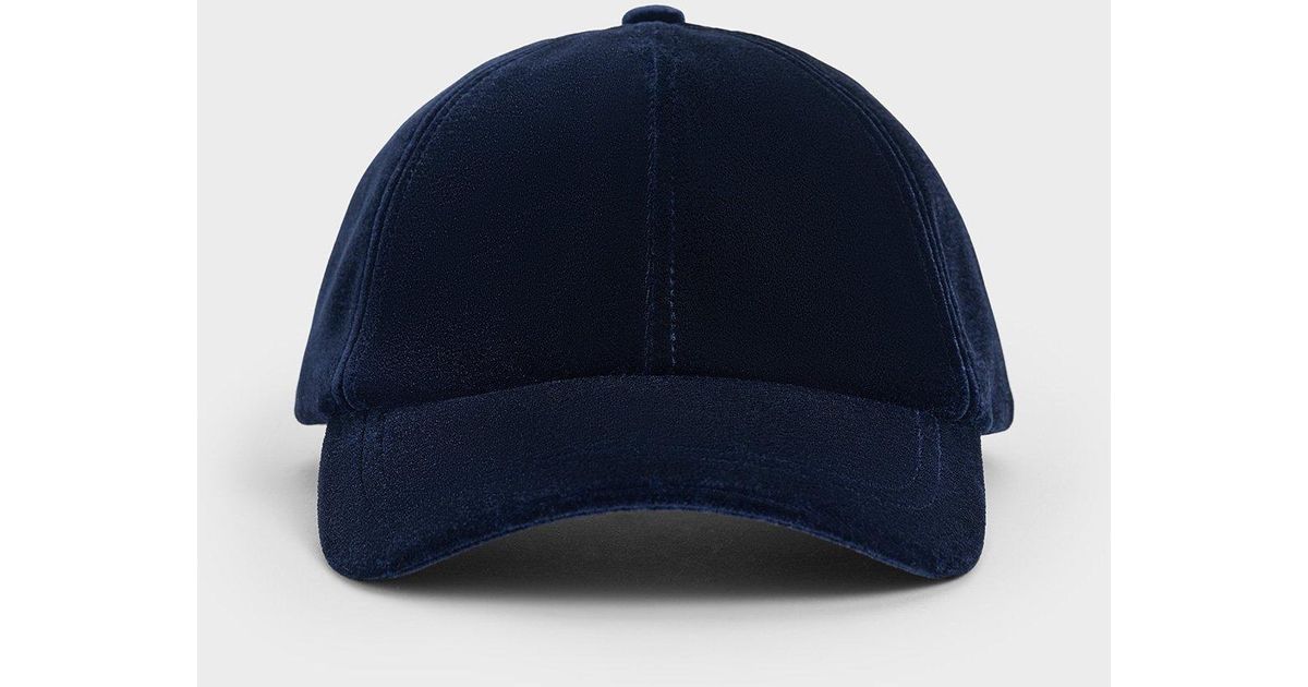 Charles & Keith Velvet Cap in Blue | Lyst