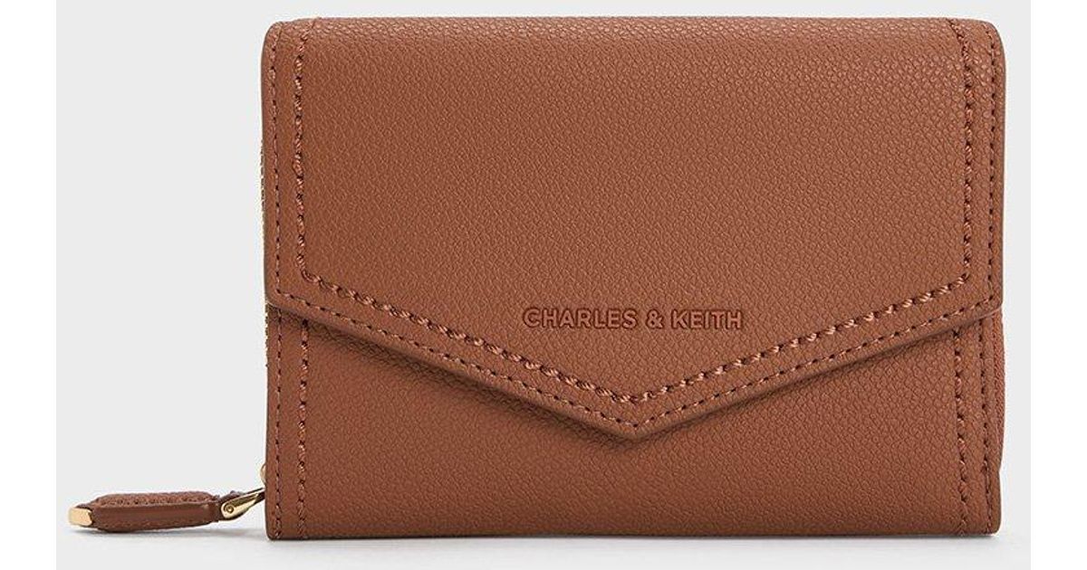 Charles & Keith Stitch Trim Envelope Wallet in White | Lyst UK
