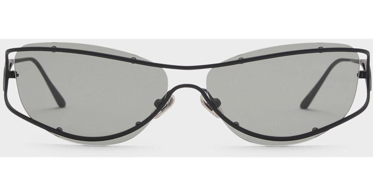 Charles & Keith Ainsley Geometric Sunglasses in Grey | Lyst UK
