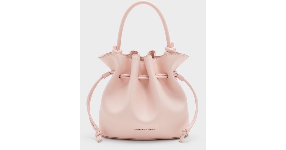Charles & Keith Sammie Drawstring Bucket Bag in Pink | Lyst UK