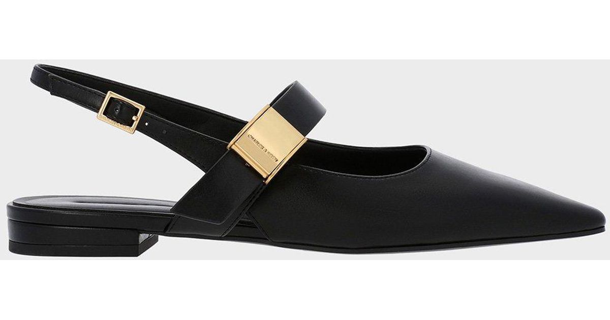 Charles & Keith Yvette Pointed-toe Mary Jane Flats in White | Lyst