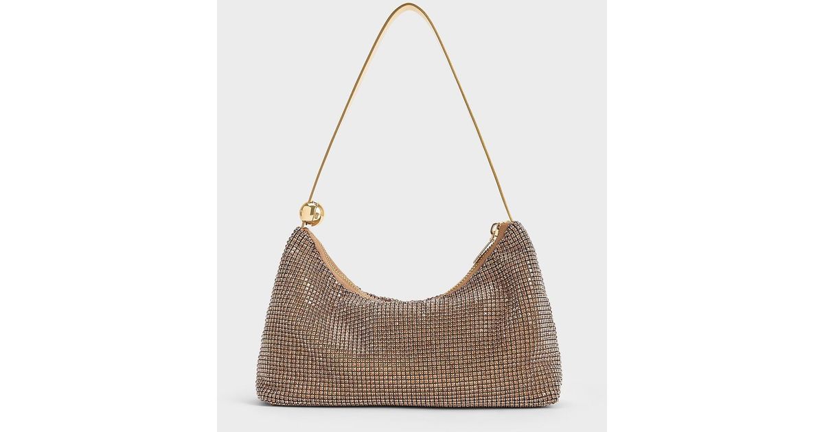 Charles & Keith Crystal-Embellished Two-Way Bag in White | Lyst