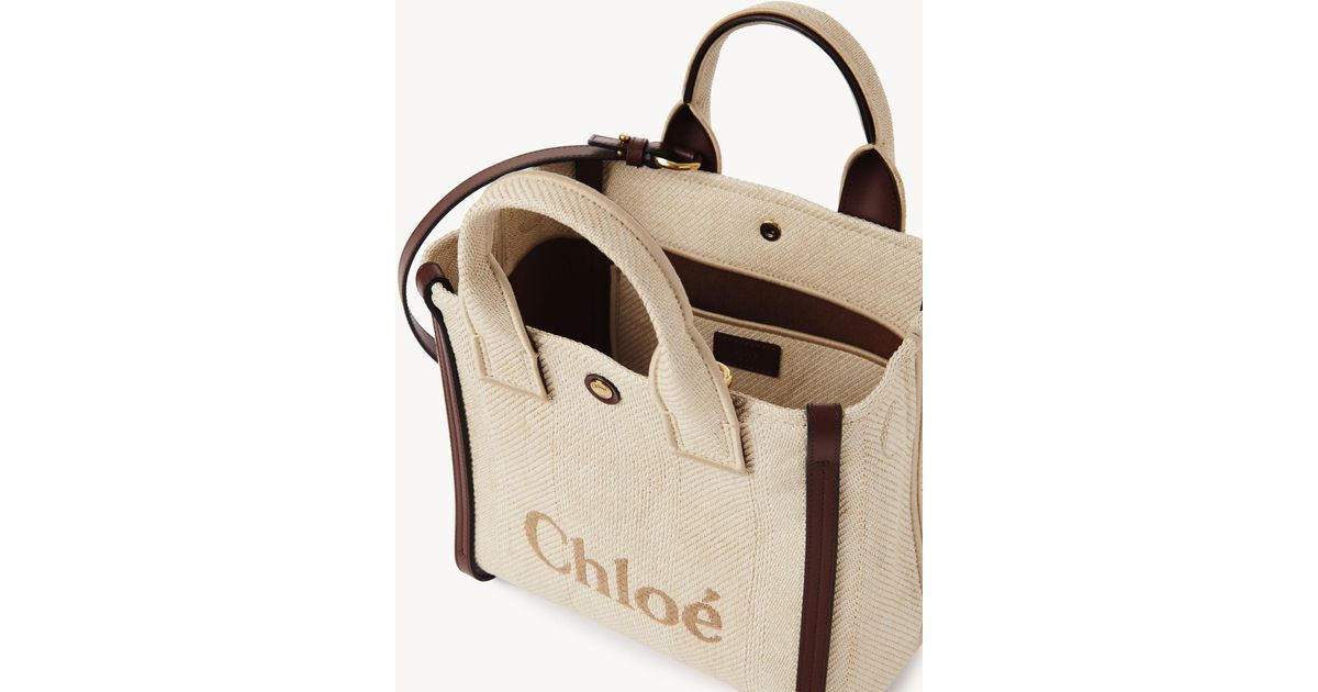 Chloé Small Chloé Carry Tote Bag In Raffia-effect Fibers in Natural | Lyst