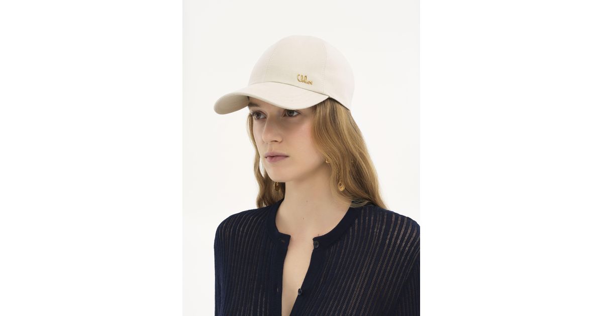 Chloé The Chloé Iconic Cap In Cotton Canvas in Blue | Lyst UK