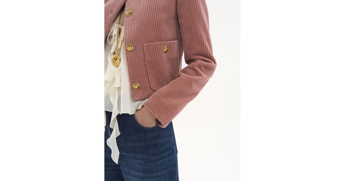 Chloé Cropped Boxy Jacket In Velvet | Lyst