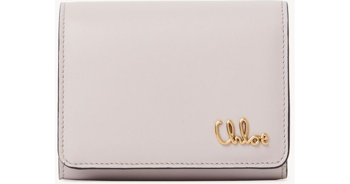 Chloé Small Iconic Tri-Fold With Coin Pocket in White | Lyst UK