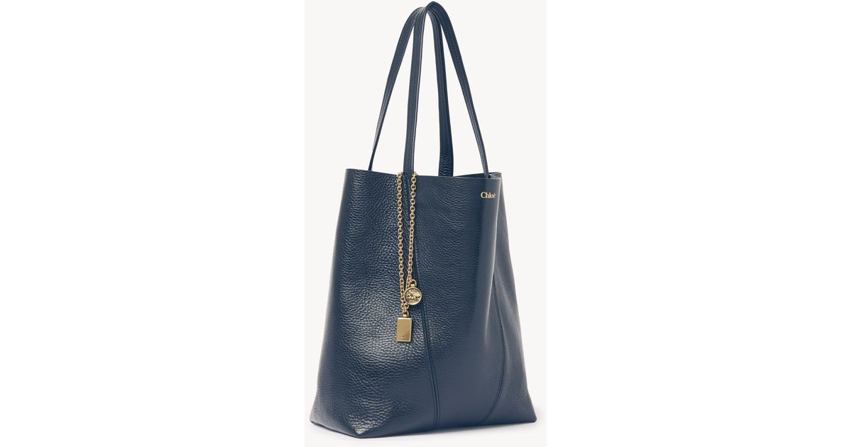 Chloé Chloé Spin Tote Bag In Grained Leather in Blue | Lyst