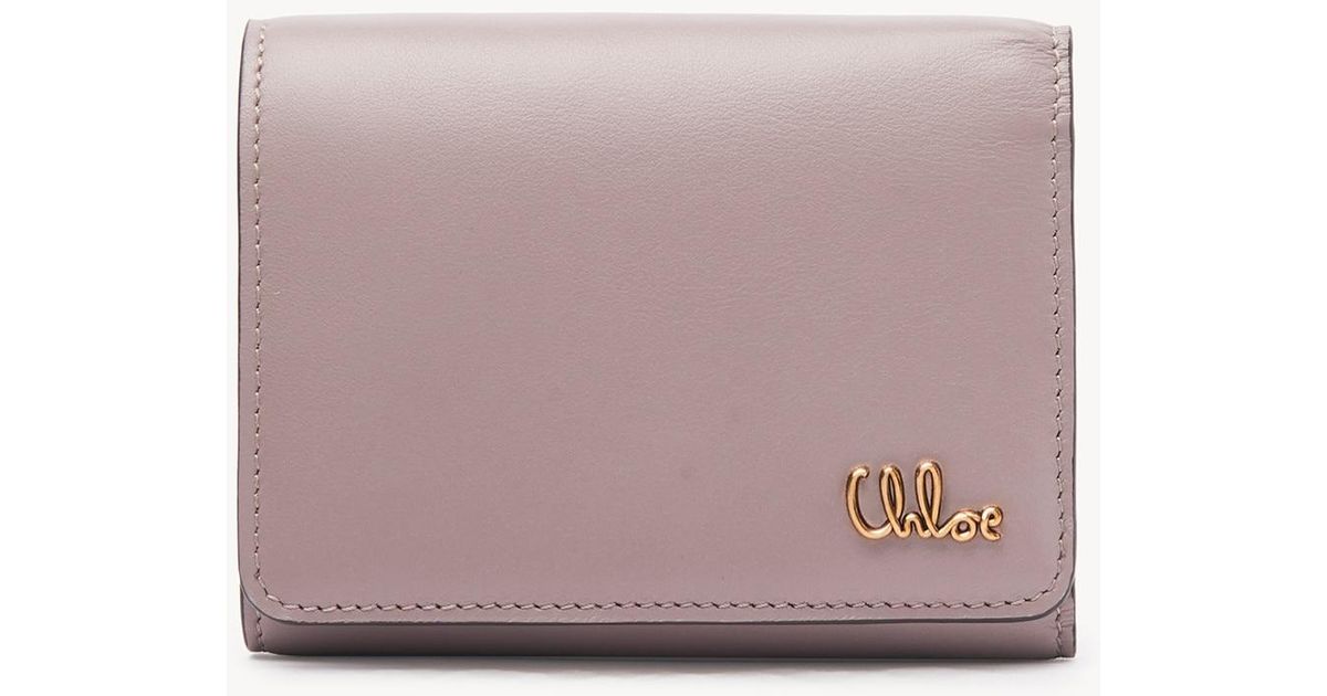 Chloé Small Iconic Tri-Fold With Coin Pocket in Pink | Lyst UK