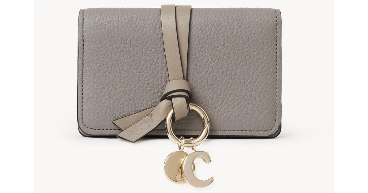 Chloé Alphabet Card Holder in Grey | Lyst UK