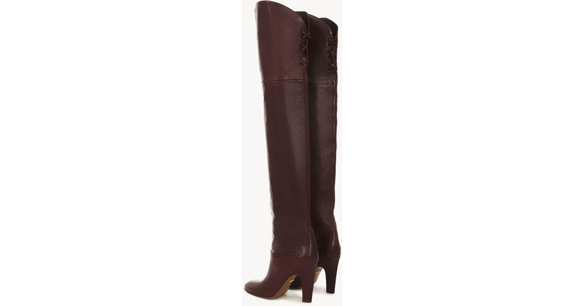 Chloé Eve Thigh High Boot in Brown | Lyst Chloé Eve Thigh High Boot in Brown | Lyst