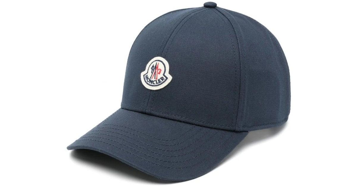 Moncler Archive Logo Cap in Blue for Men | Lyst UK